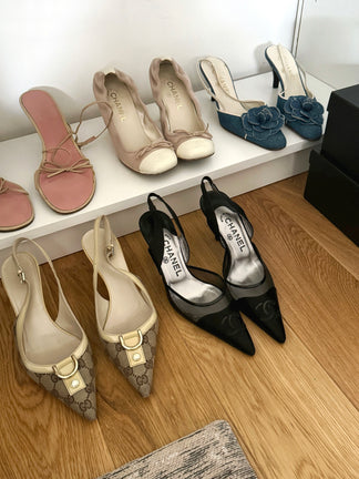 ICONIC Chanel Vintage Mesh Slingback Heels in Black (EU 36,5) – Ciao Kasia